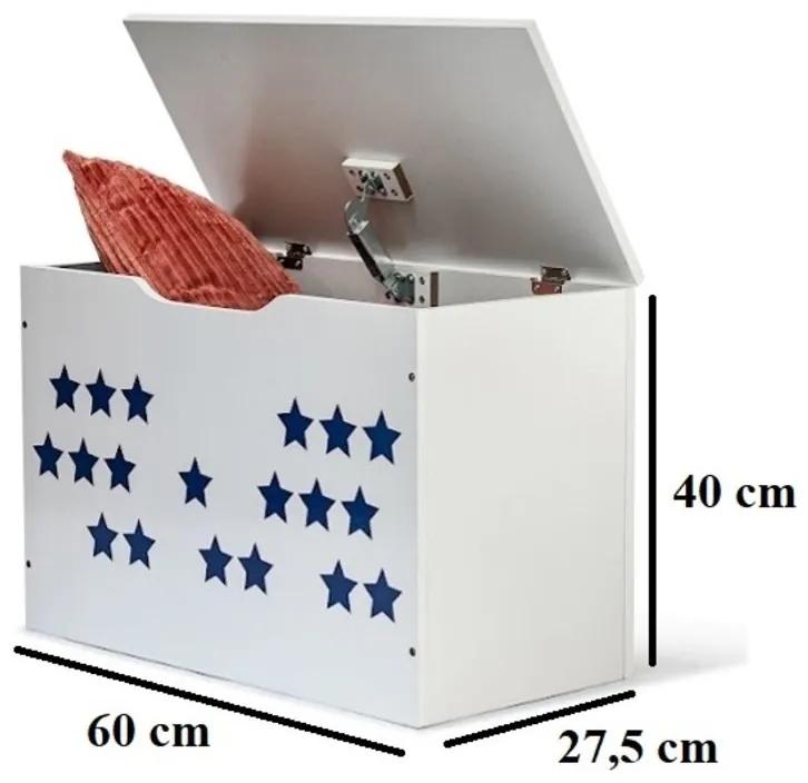 SUPPLIES BOX G323 , dřevěný box na hračky - bílá barva