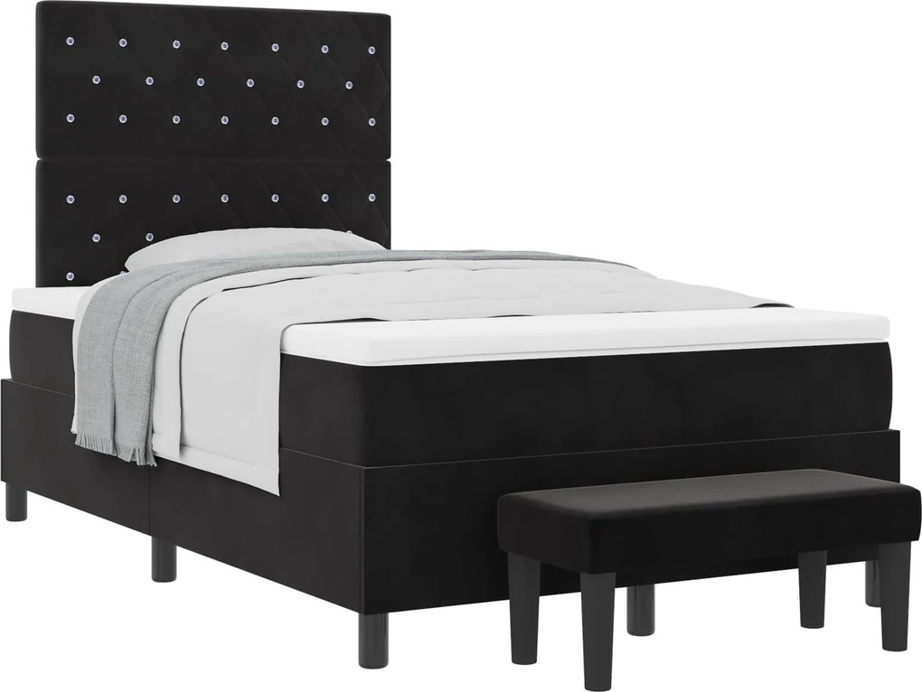 Postel s boxspringem s čelo Černá 200 x 120 cm samet 3344440