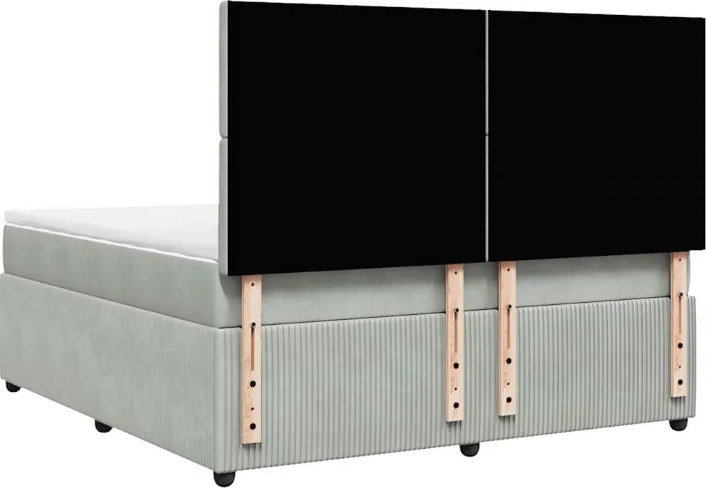 Box spring postel s matrací světle šedá 180x200 cm samet 3292418