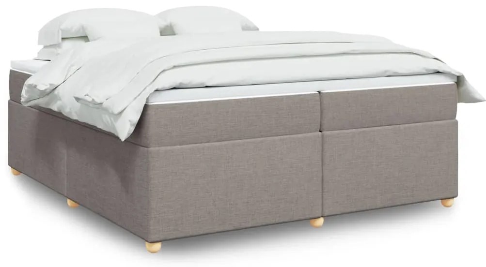 Box spring postel s matrací taupe 200x200 cm textil 3285405