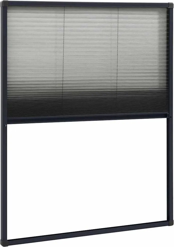 Plisovaná okenní síť proti hmyzu hliník antracitová 60 x 80 cm 148663