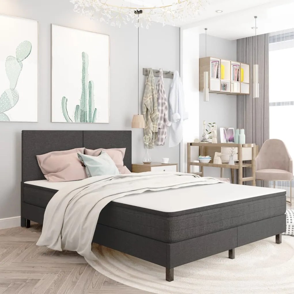 Postel boxspring šedá textil 160 x 200 cm 287457