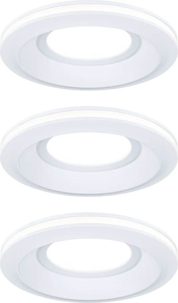P 92248 LED vestavné svítidlo Sormus 3ks sada IP65 kruhové 100mm 3x4,8W / 1,5W / 230V 3000K bílá - PAULMANN