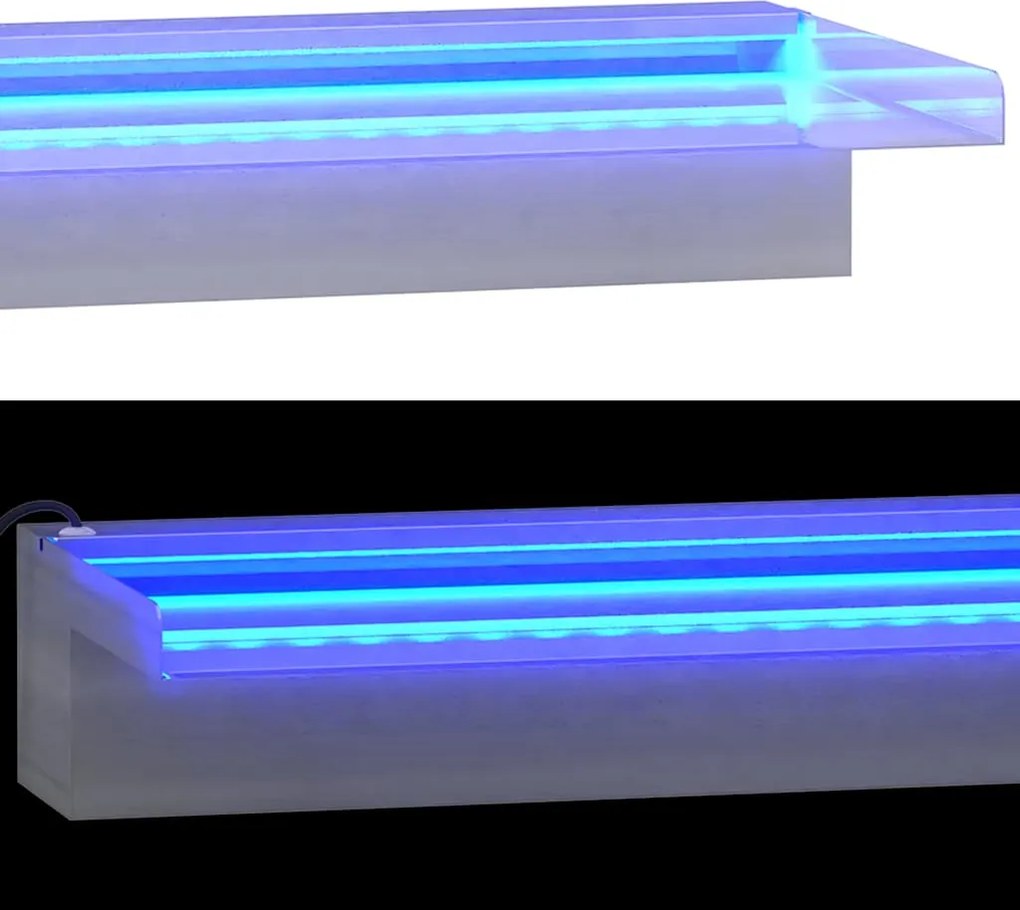 Přelivový vodopád s RGB LED osvětlením nerezová ocel 45 cm 151409