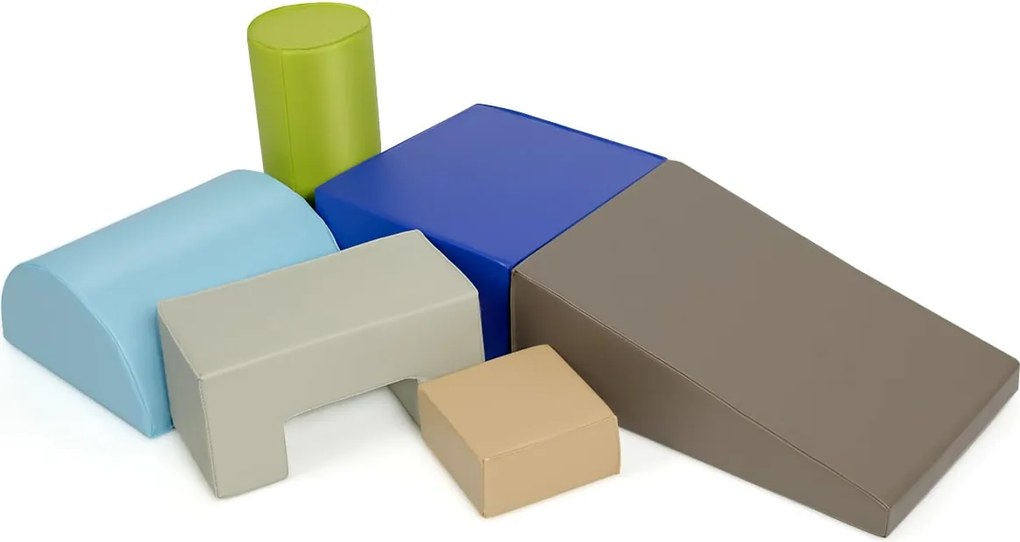 Costway 6 kusové měkké stavebnice, dětské velké stavebnice, obří stavebnice