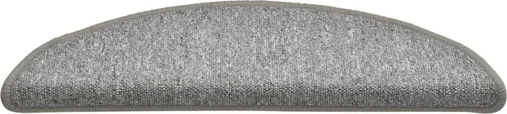 Schodové rohože 15 ks 56 x 17 x 3 cm světle šedé, půlkulaté 322370