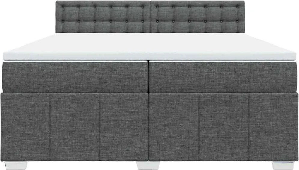 Box spring postel s matrací tmavě šedá 200x200 cm textil 3287190