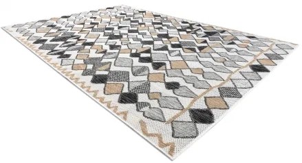 koberec SISAL COOPER Diamanty, Cikcak 22217 ecru / černý velikost 140x190 cm | krásné koberce cz