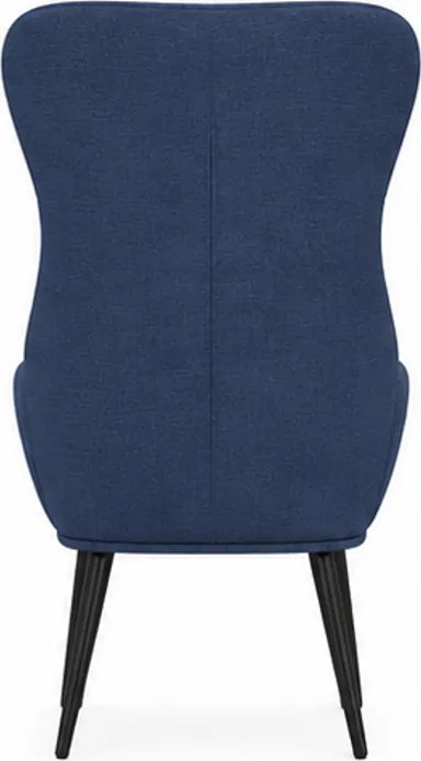relaxační křeslo, odpočinkové, dřevo/kov/textil, 96x68x79 cm, nohy černé/modrá, Dekorino KR20260058