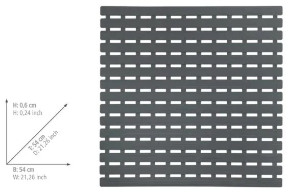 WENKO 23125100-Sprchová podložka ARINOS 54x54 cm šedá/šedá