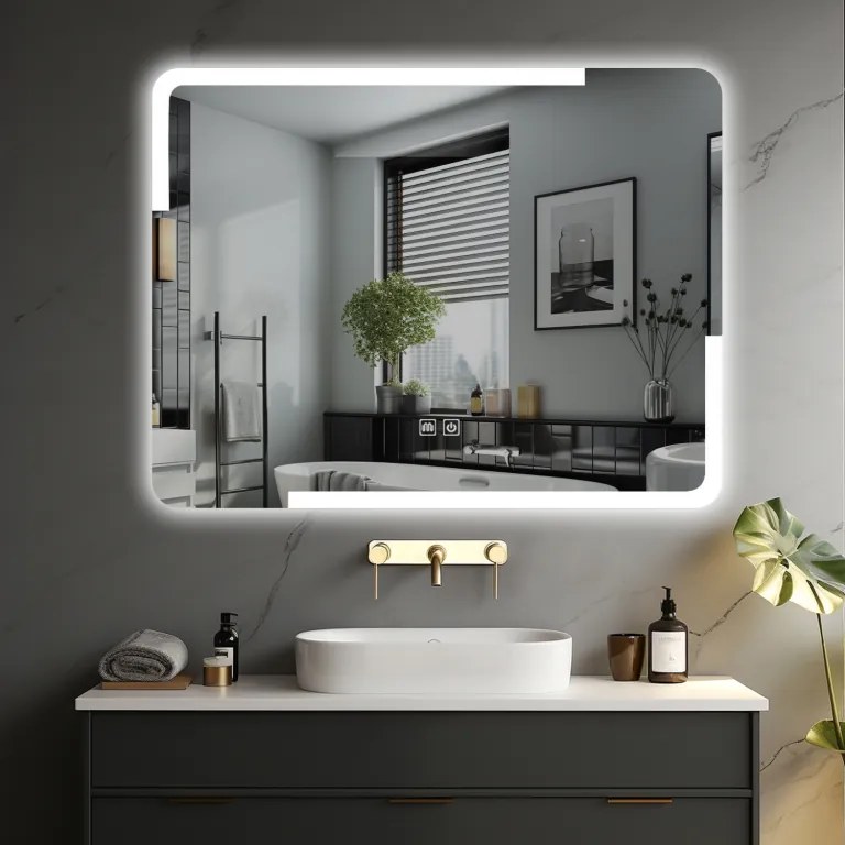 IREDA Koupelnové LED zrcadlo s osvětlením, 70 x 50 cm