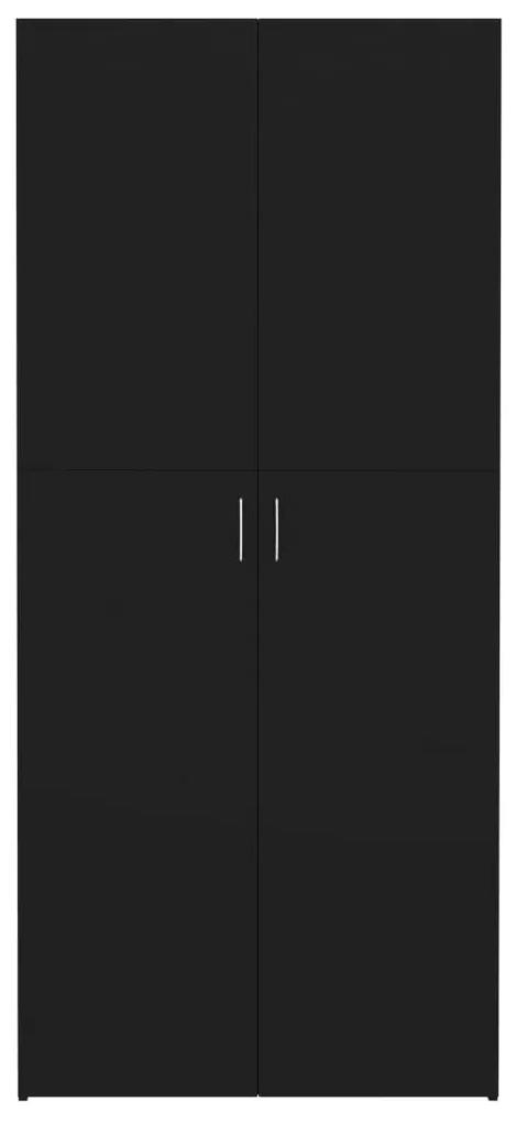 Botník černý 80 x 35,5 x 180 cm dřevotříska - Default Title