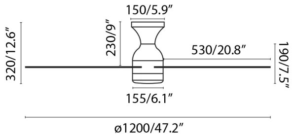 FARO 33756WT - LED Stropní vent. FRASER XL LED/16W/230V bílá pr. 120 cm WT + DO