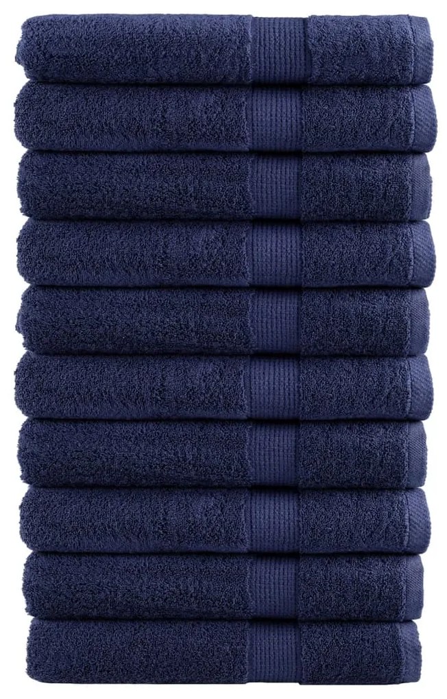 Prémiové ručníky SOLUND 10 ks tmavě modré 100x200 cm 600 g/m² 137271