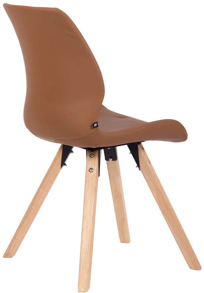 Jídelní židle Carnforth - 2 ks - umělá kůže | světle hnědé