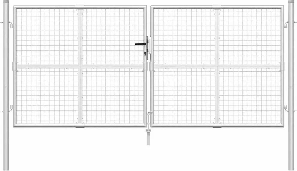 Pletivá zahradní branka stříbrná 300 x 125 cm pozinkovaná ocel 154531