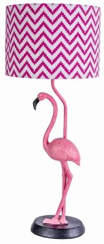 Designová popart stolní lampa Růžový plameňák se stínítkem 65 cm