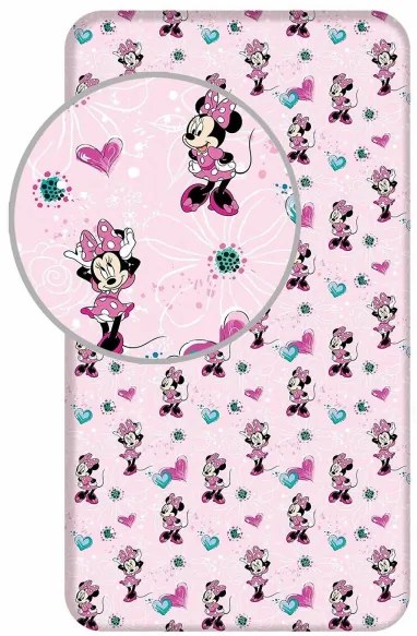Jerry Fabrics Prostěradlo Minnie Flowers 02 90x200x25 cm