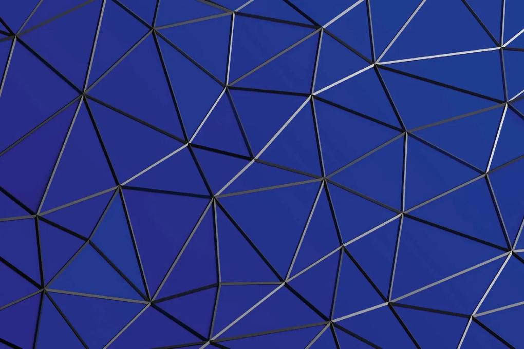 DIMEX | Samolepicí vliesová fototapeta na zeď Abstraktní trojúhelníková síť MA-5-2601 | 375 x 250 cm | modrá, černá