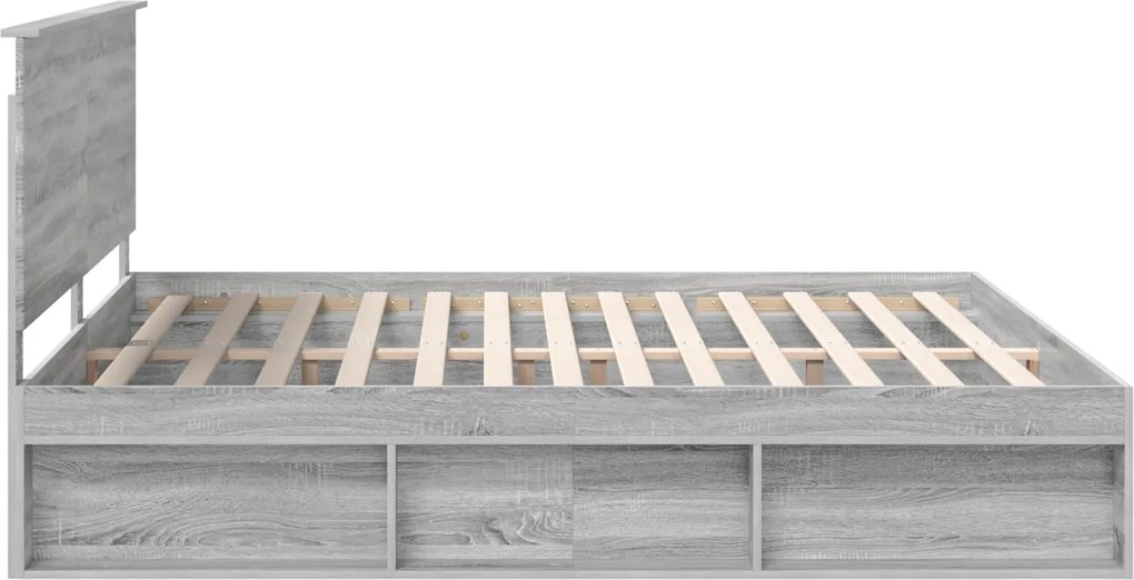 Rám postele Šedá Sonoma 200 x 200 cm Masivní borové dřevo 3410970