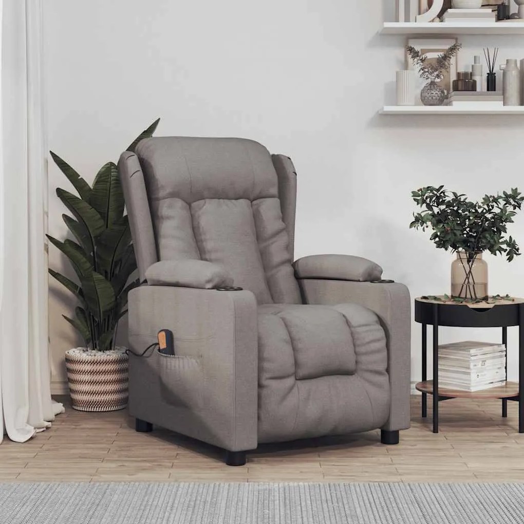 Masážní křeslo taupe textil 339066