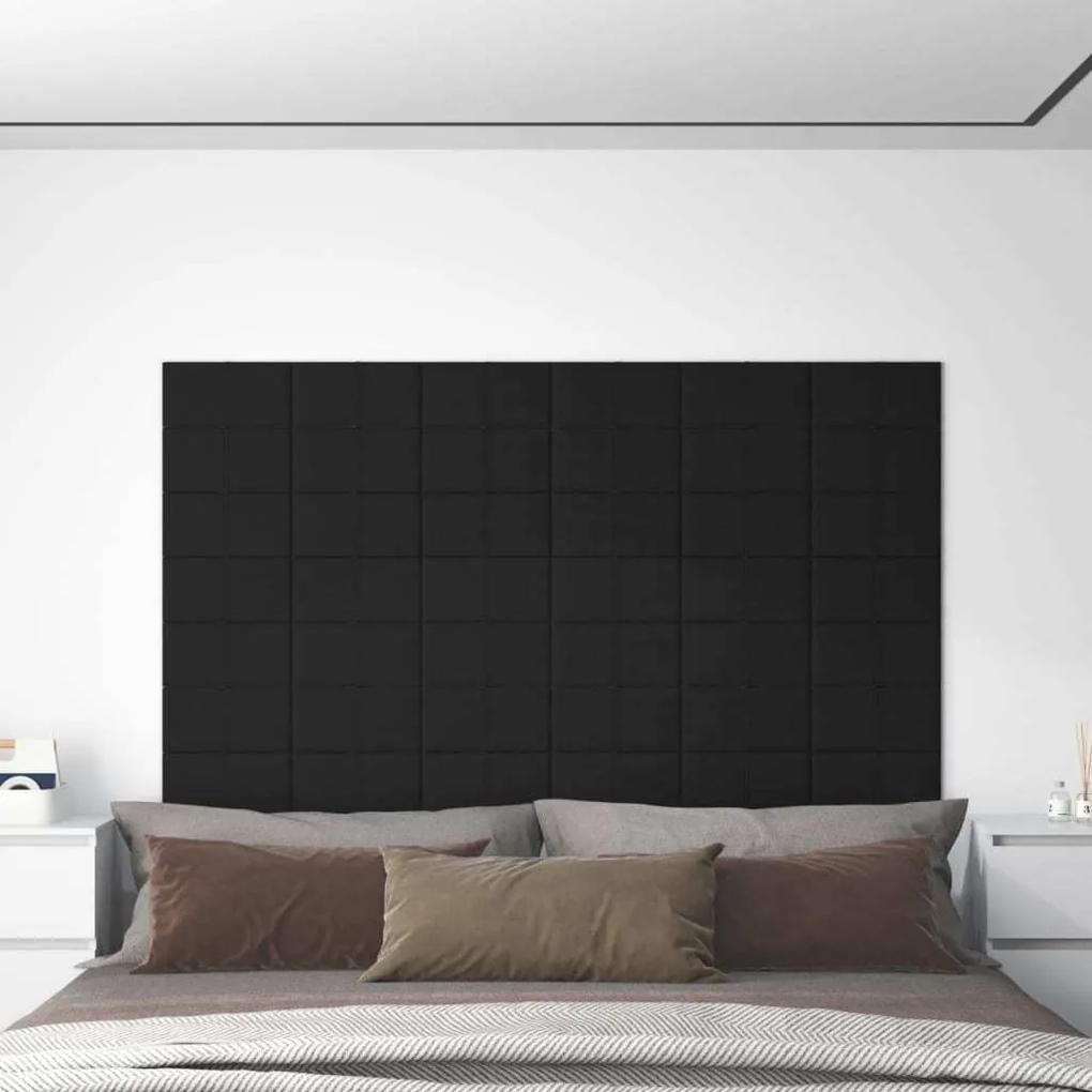 vidaXL Nástěnné panely 12 ks 30 x 15 cm textil 0,54 m² [344016] Barva: Černá