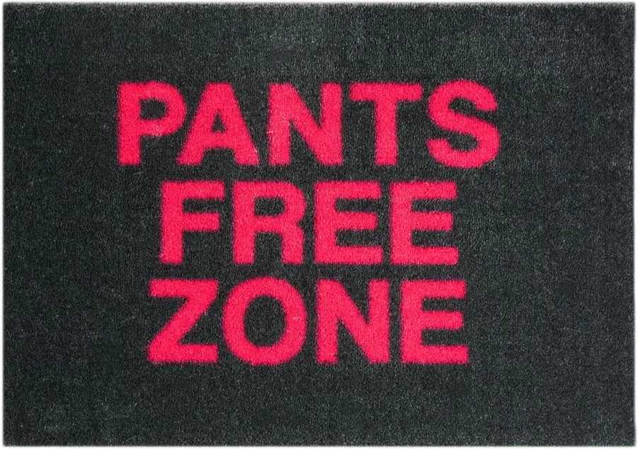 Černá rohožka Mint Rugs StateMat Pants Free Zone, 50 x 75 cm