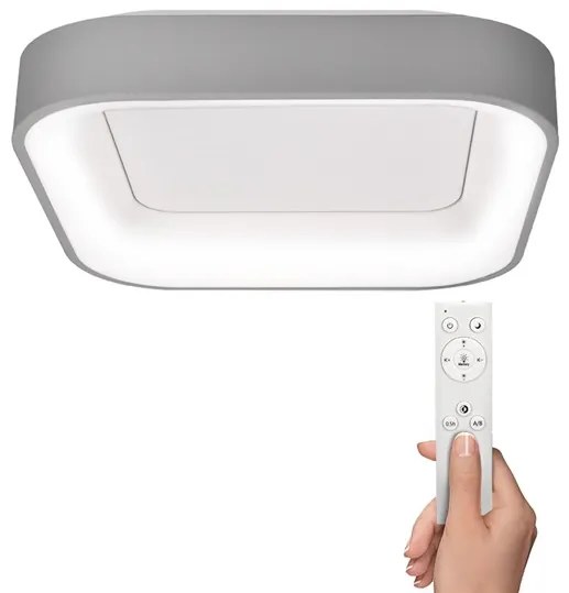 Stropní LED svítidlo Treviso - 48W - 2880lm - s dálkovým ovládáním - šedé