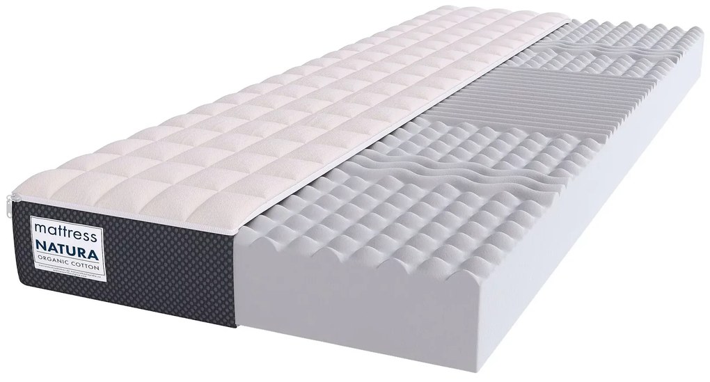 Mattress Natura ECO ORGANIC HIT PROFIL 11 H2/H3 200 x 200 cm, prošívaný snímatelný potah 100% Organická bavlna Air Space 3D boční strana