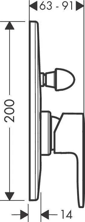 Hansgrohe Vernis Blend, vanová baterie pod omítku s tělesem, chromová, 71473000