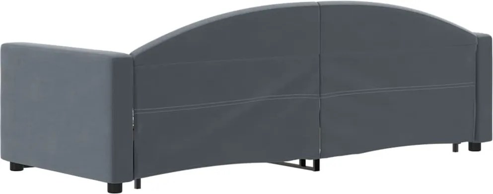 Válenda s přistýlkou a zásuvkami tmavě šedá 80 x 200 cm samet 3197343