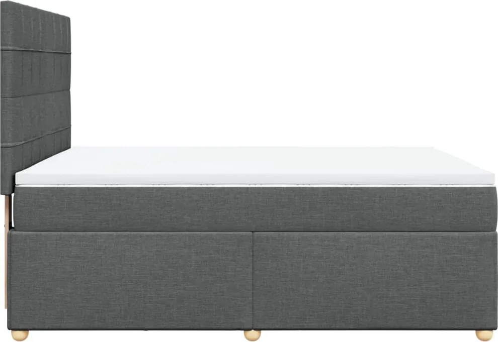 Box spring postel s matrací tmavě šedý 140 x 190 cm textil 3293576