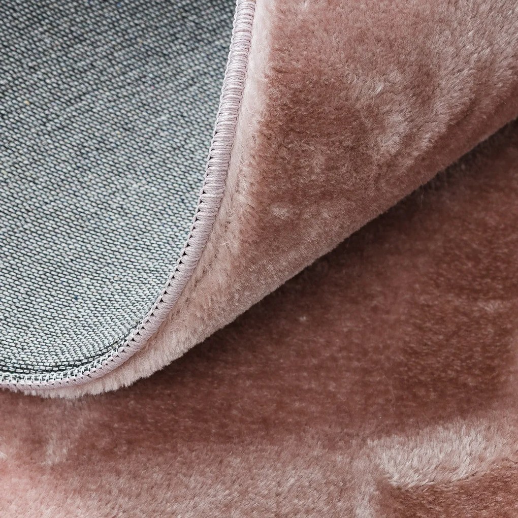 Dywany Łuszczów, Kusový koberec Visco Rabbit Pink 8 kruh, 120x120 (průměr) kruh, růžová, dětský pokoj