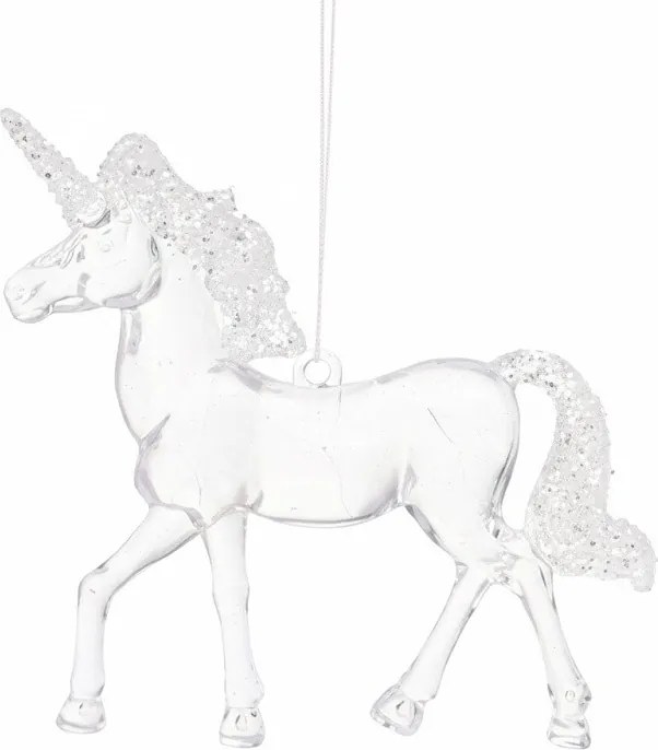 Závěsný jednorožec – bílý 12 cm
