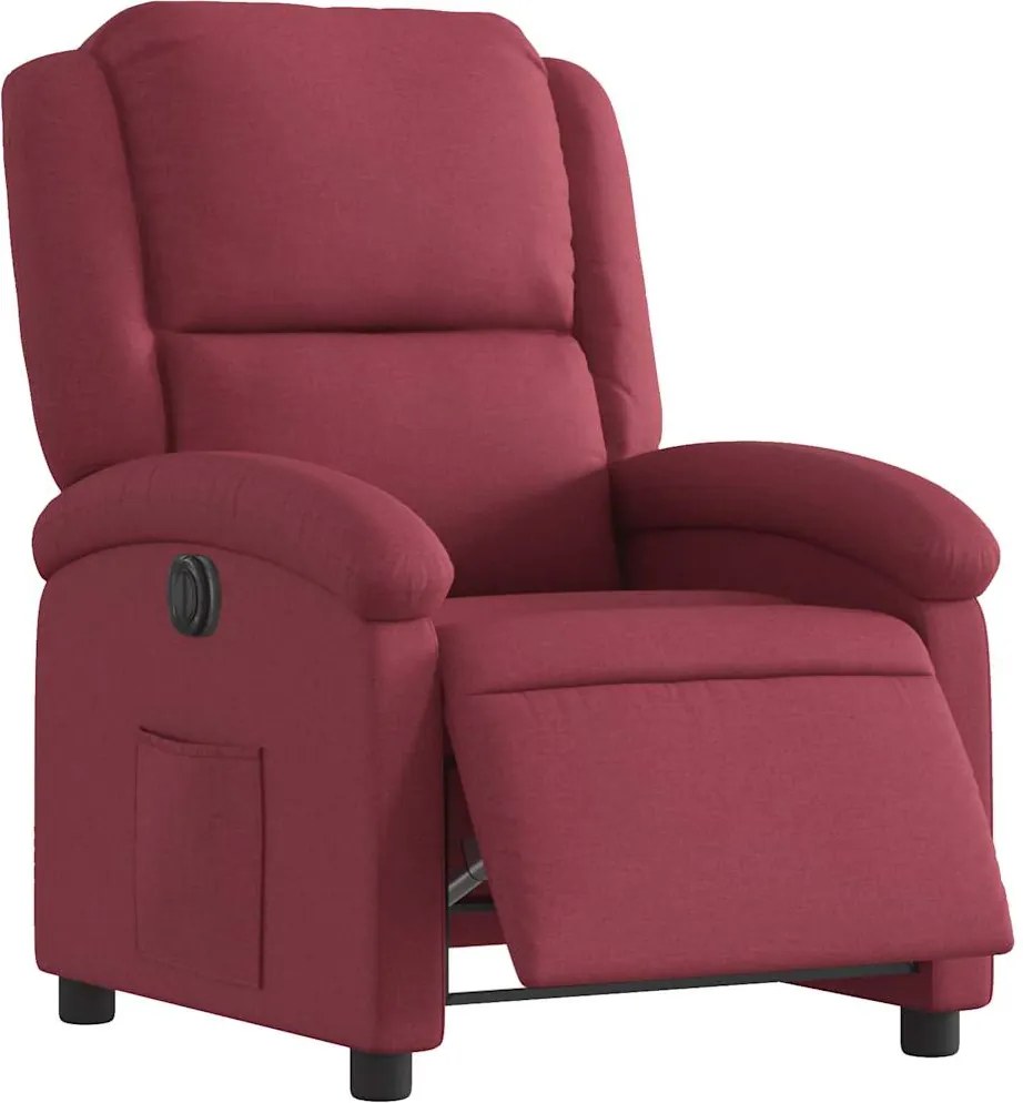 Elektrické polohovací křeslo vínové textil 3204143