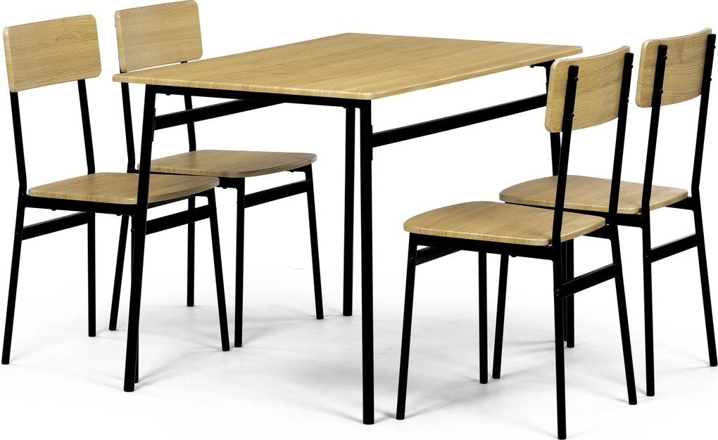 Autronic Jídelní set s 4 židlemi AUT-O2155 Odstín: Staré dřevo 2
