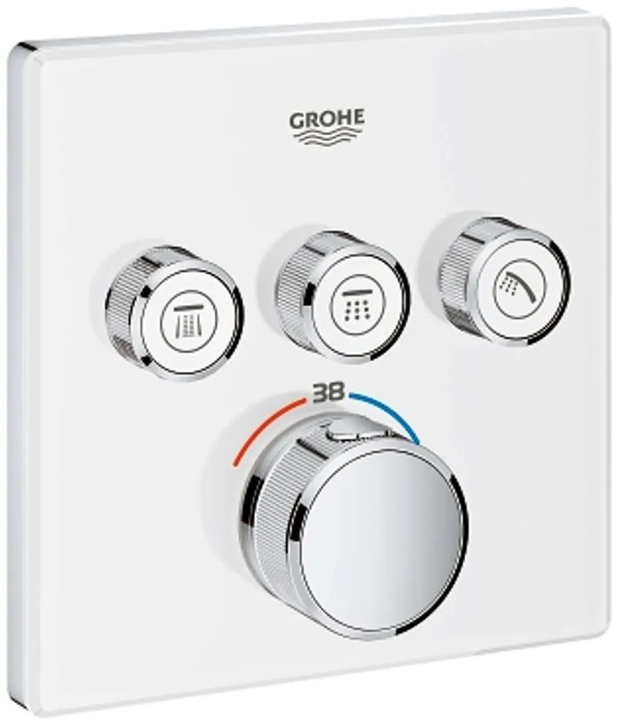 Grohe Grohtherm SmartControl - Termostatická vanová baterie pod omítku se 3 ventily, měsíční bílá 29157LS0