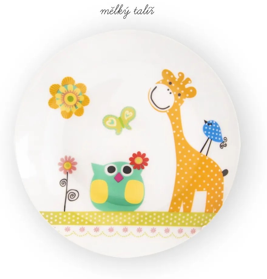3dílný dětský porcelánový jídelní set Orion Giraffe