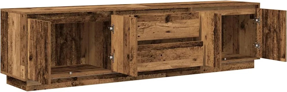 TV skříňka s LED osvětlením starého dřeva 193,5x41x50 cm 3328442