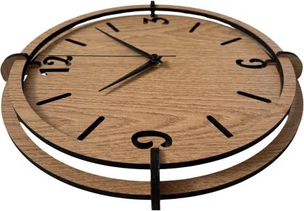 3D Nástěnné hodiny Zlatý dub, tiché, moderní | SENTOP HDF0601-OAK