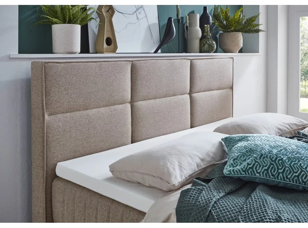 Béžová boxspring postel s úložným prostorem 160x200 cm Tambo – Meise Möbel