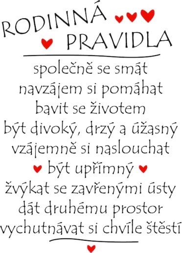 Samolepka Rodinná pravidla