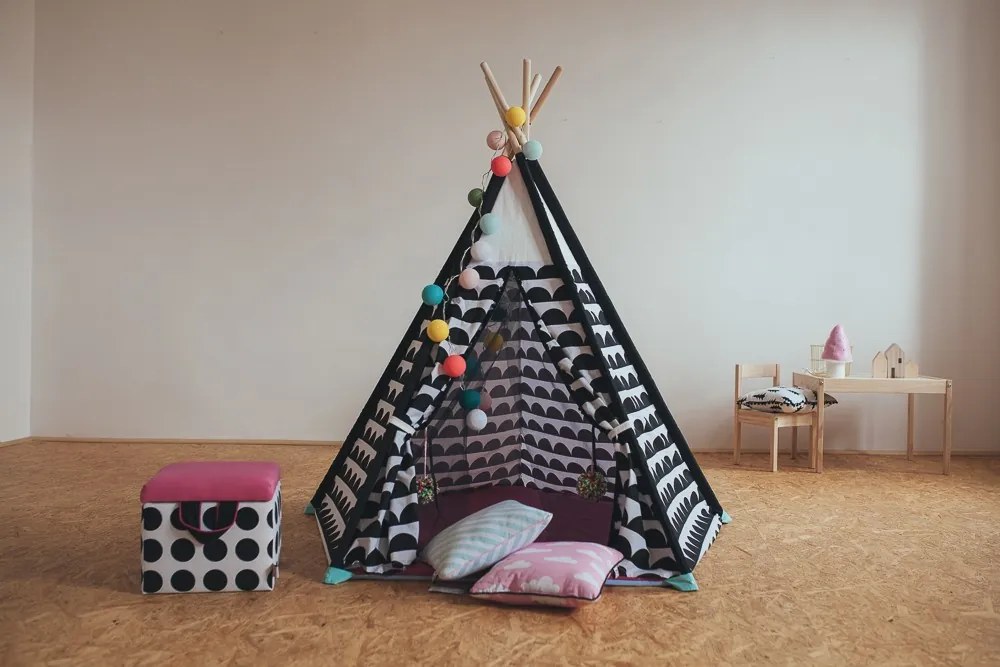 Vigvam design Half Moon Teepee pro dívky - ČTVERCOVÉ BEZ DOPLŇKŮ