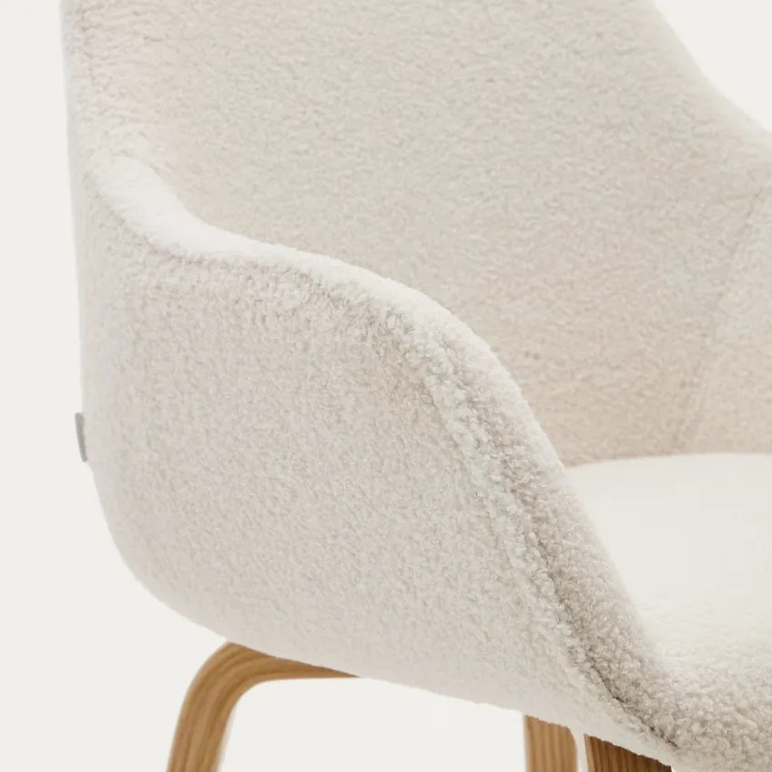 OnaDnes -20% Bílá čalouněná jídelní židle Kave Home Aleli
