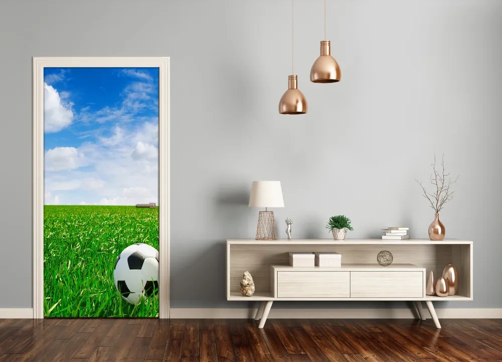 Fototapeta samolepící dveře fotbal na louce 95x205 cm