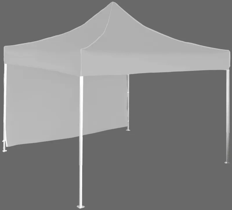 Nůžkový stan 3x3m hliníkový, 1 boční plachta, Šedá / antracitová