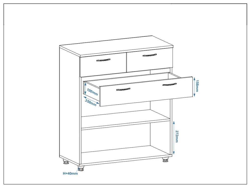 Vomaks unit, s.r.o. Komoda K-3+2 Barva: dub sonoma