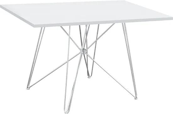 Jídelní stůl 120x80cm v bílém provedení s vysokým leskem TK2154