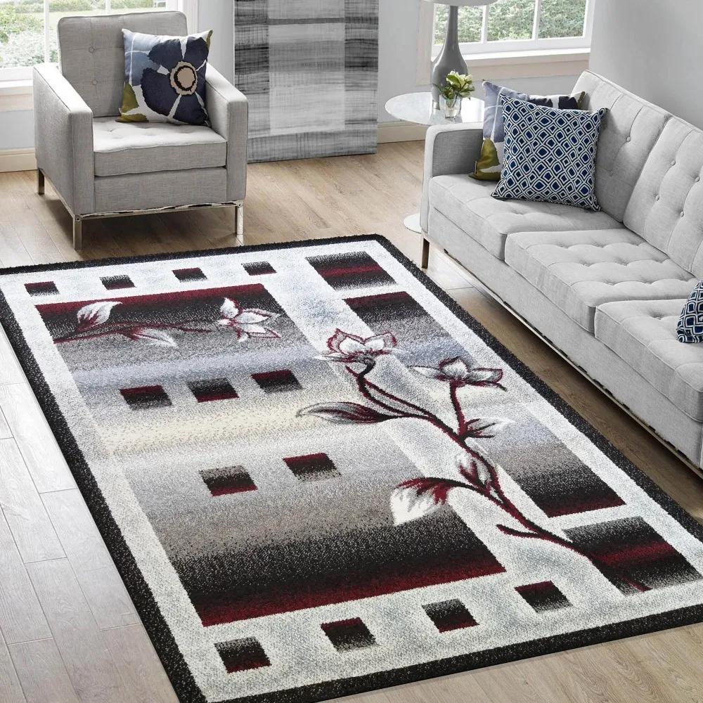 Moderní koberec do obývacího pokoje s motivem květin Šířka: 120 cm | Délka: 170 cm