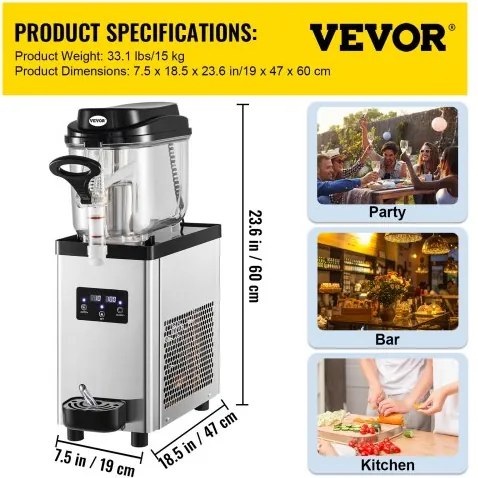 Komerční stroj na kaši, 6 l, jedna mísa, 705 W 220 V